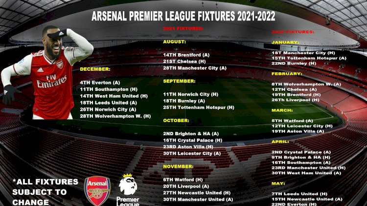 Arsenal - Fixtures (2021/22) - Musventurenal